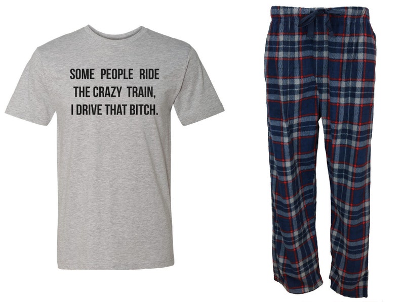 Crazy Train Mens Pajama Set Fleece Pajama Set, Funny Pjs, Pjs, Mens Pjs ...