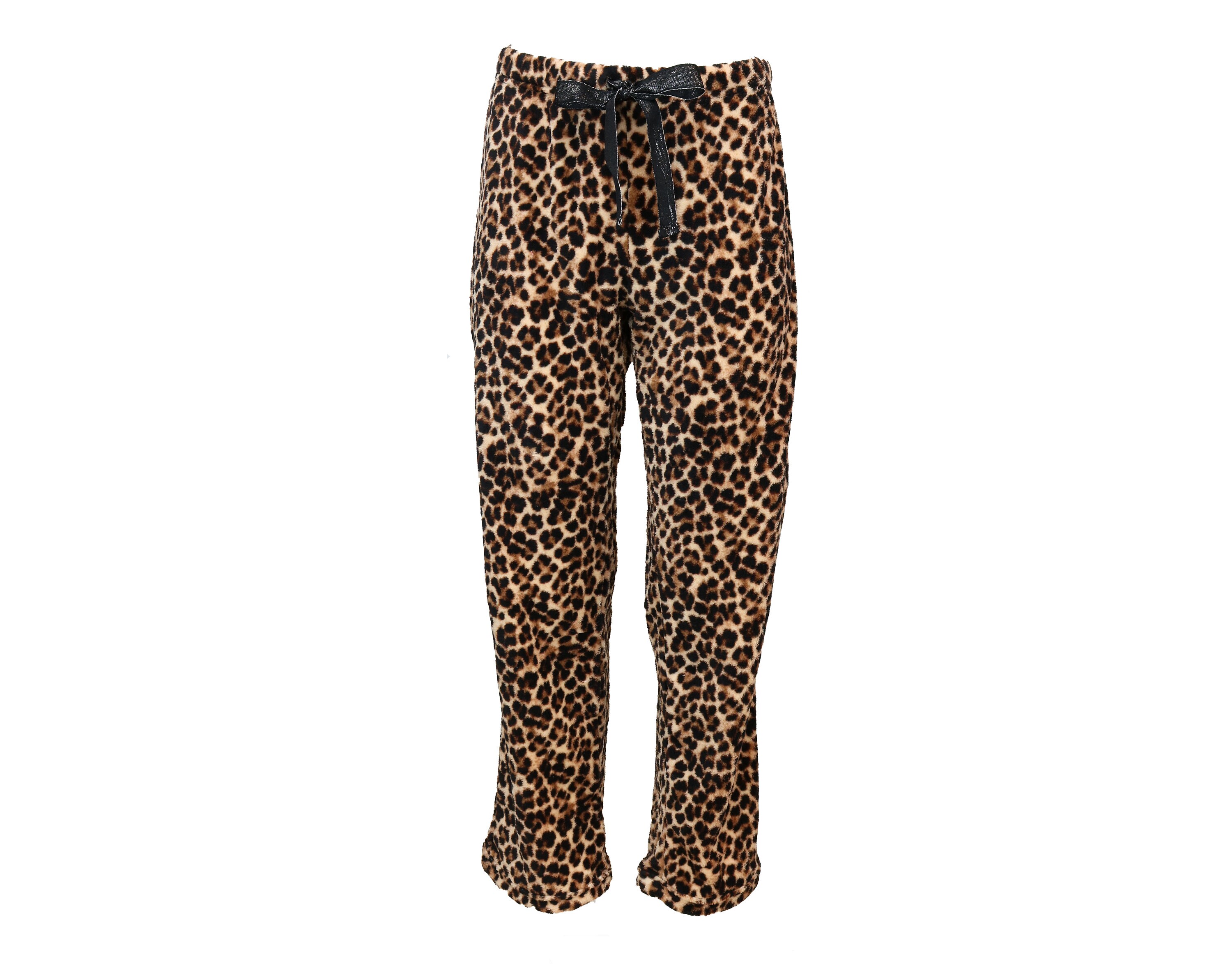 Sunday Funday Fleece Leopard Print Pajama Set - Sunday Funday, Leopard ...
