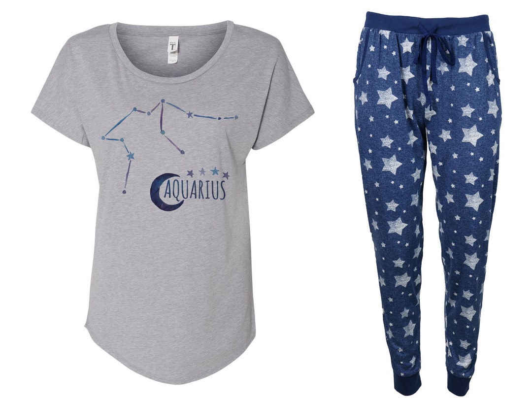 Aquarius Constellation Jogger Pajama Short Set Aquarius, Star Sign ...
