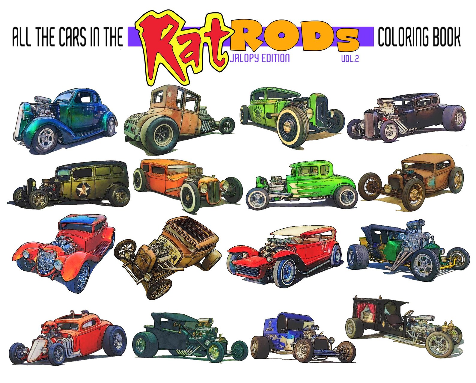 HALLOWEEN HEMI Rat Rod Adult Coloring Page, Printable Coloring Pages ...