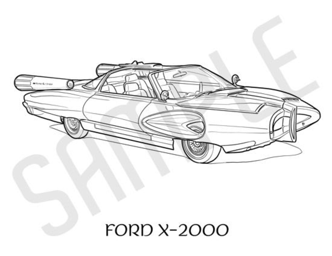 FORD X-2000 Concept Car Adult Coloring Page, Printable Coloring Pages ...