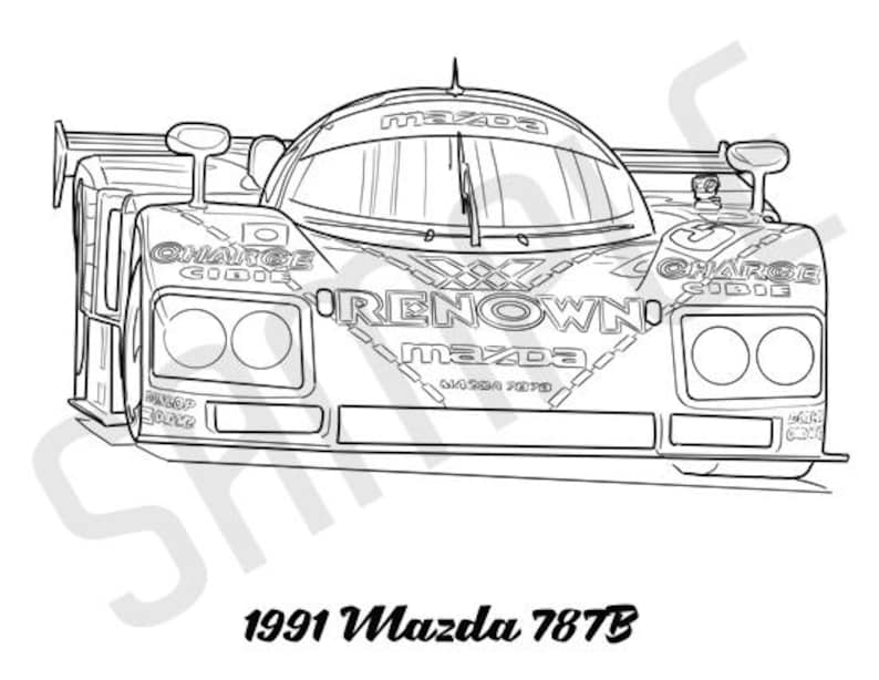 MAZDA 787B Coolest Car Adult Coloring Page, Printable Coloring Pages ...