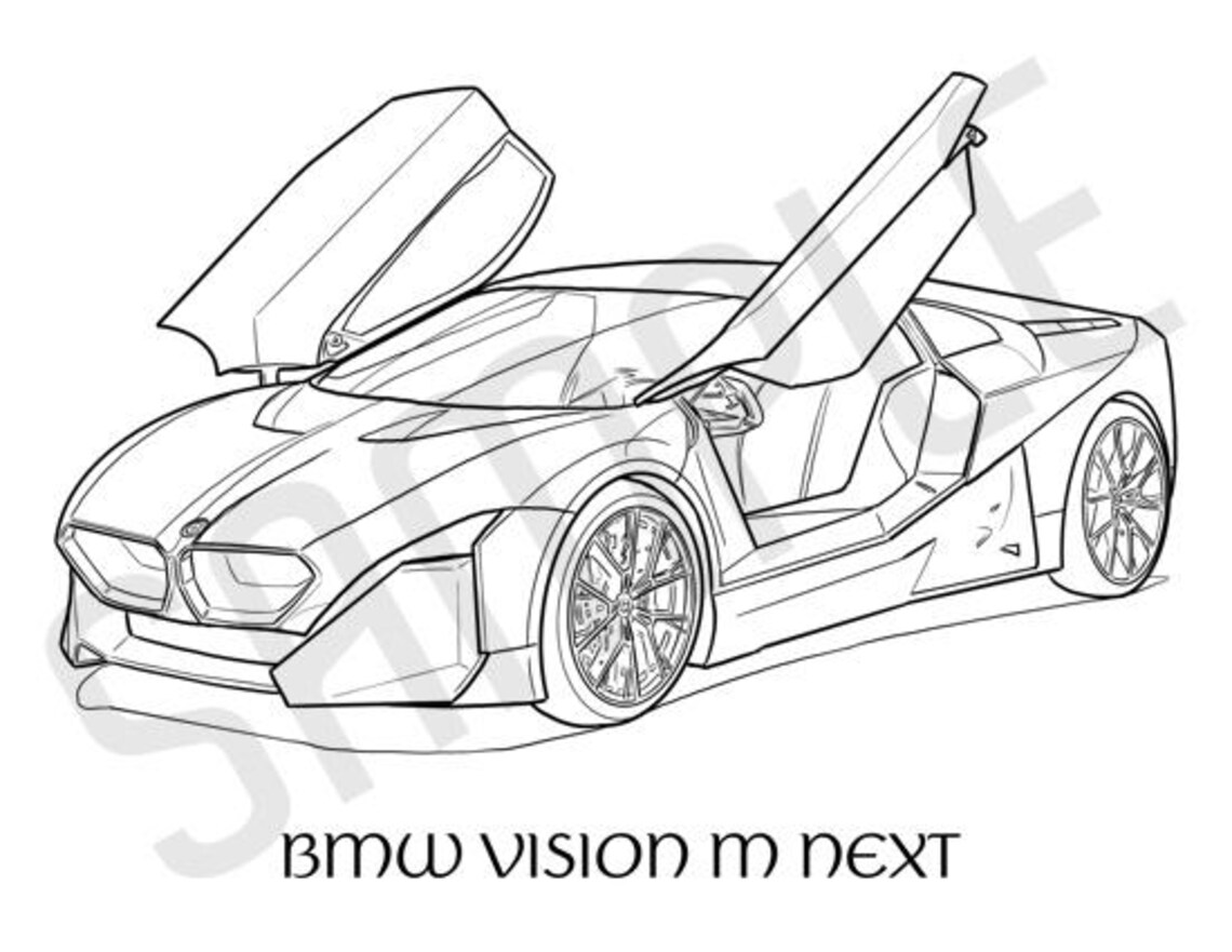 BMW VISION M NEXT Concept Cars Adult Coloring Page, Printable Coloring ...