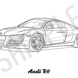 AUDI R8 Coolest Car Adult Coloring Page, Printable Coloring Pages ...