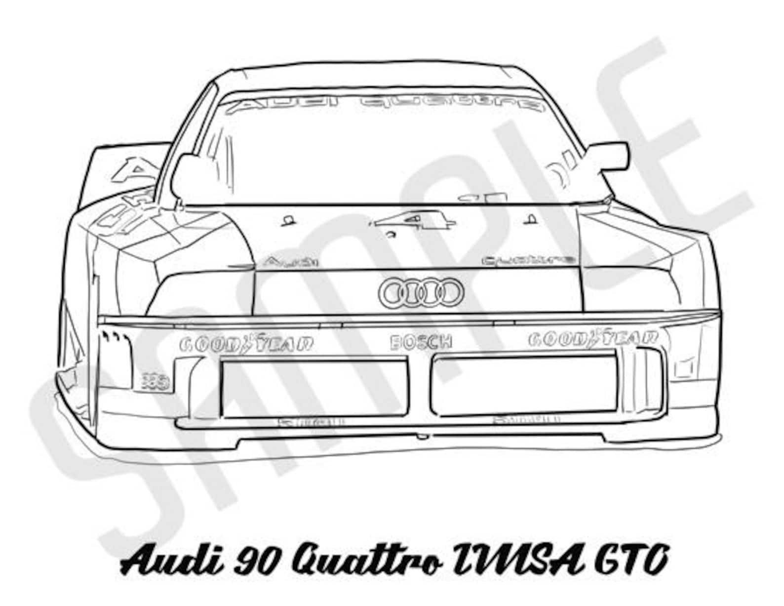 AUDI 90 QUATTRO GTO Adult Coloring Page, Printable Coloring Pages ...