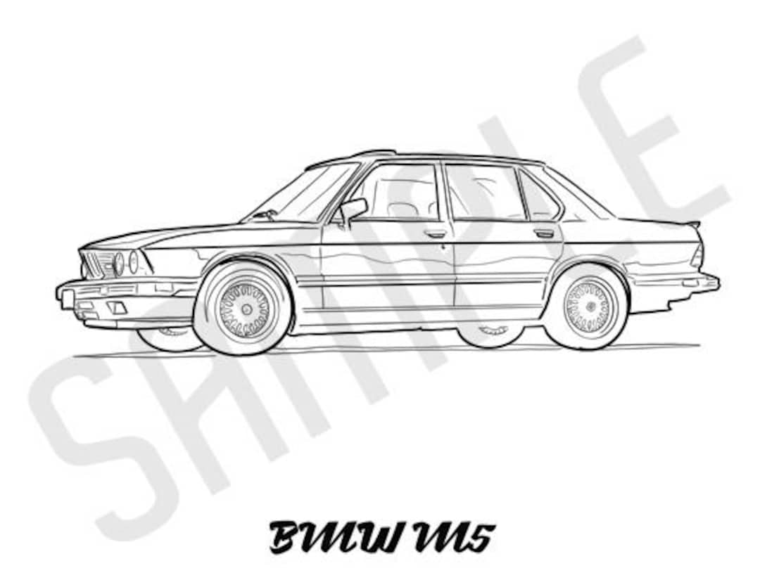BMW M5 Adult Coloring Page, Printable Coloring Pages, Coloring Page ...