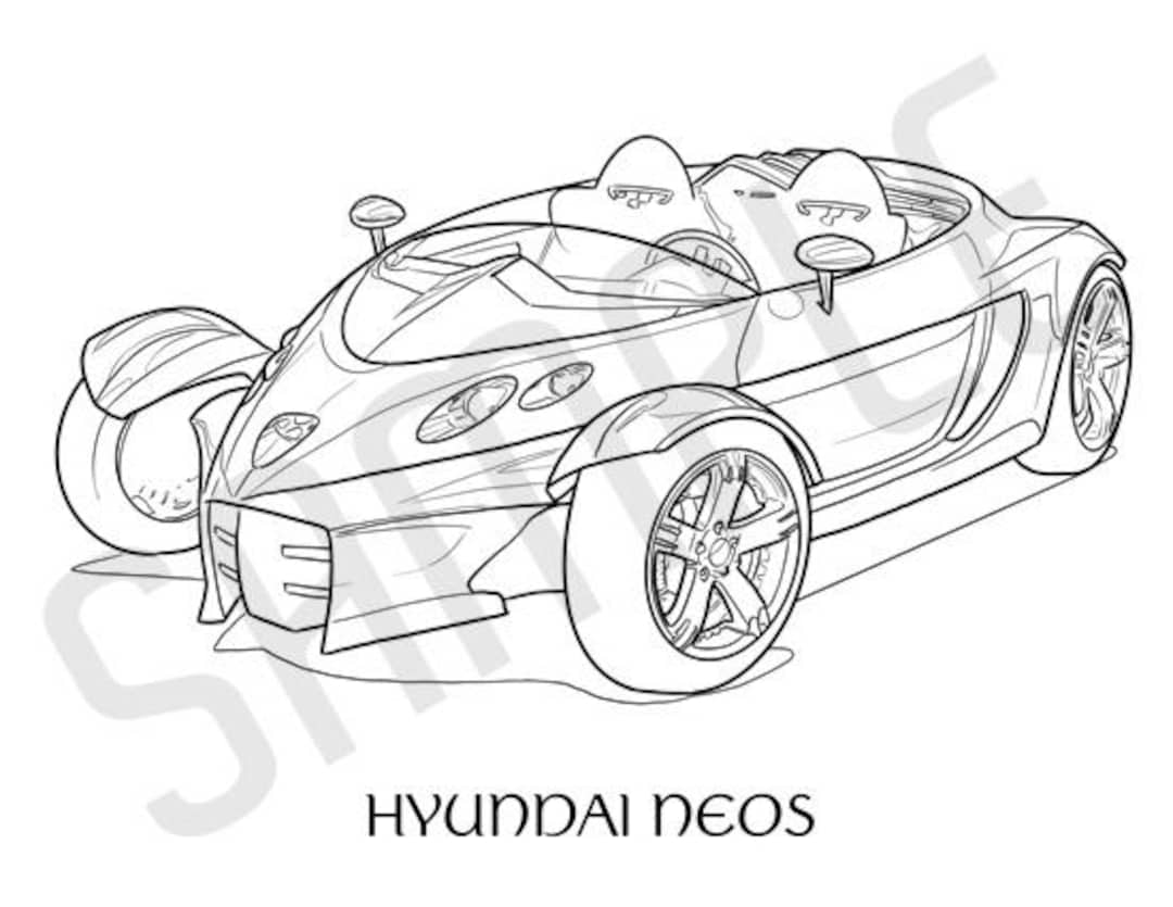 HYUNDAI NEOS Concept Cars Adult Coloring Page, Printable Coloring Pages ...