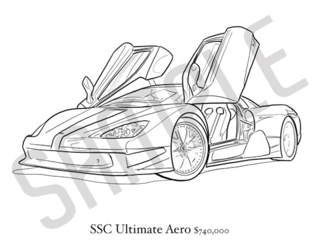 SSC ULTIMATE AERO Adult Coloring Book, Printable Coloring Pages ...