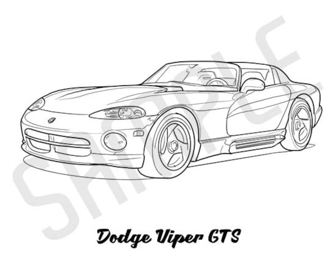 DODGE VIPER GTS Coolest Car Adult Coloring Page, Printable Coloring ...