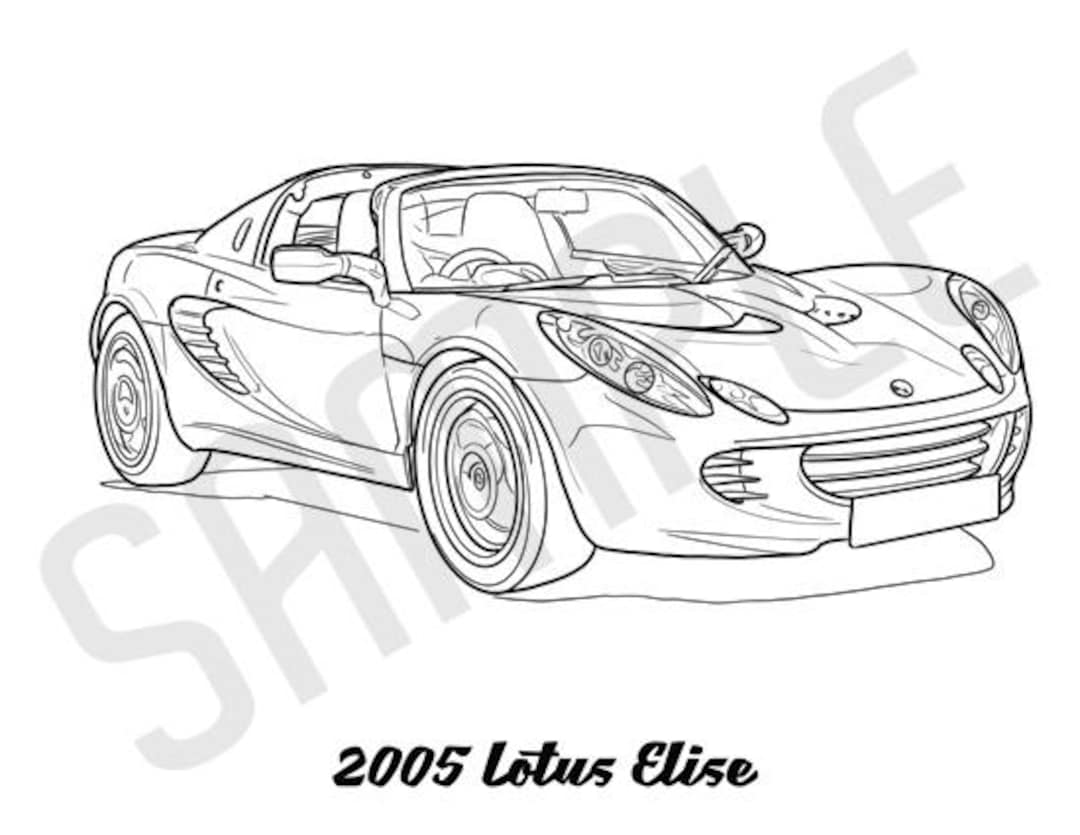 LOTUS ELISE Coolest Car Adult Coloring Page, Printable Coloring Pages ...