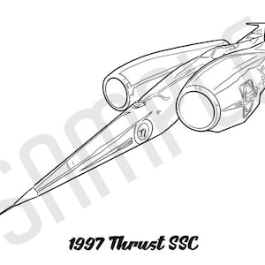 1997 THRUST SSC Coolest Car Adult Coloring Page, Printable Coloring ...