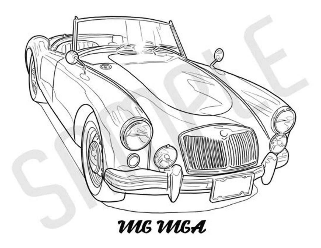 MG MGA Coolest Car Adult Coloring Page, Printable Coloring Pages ...