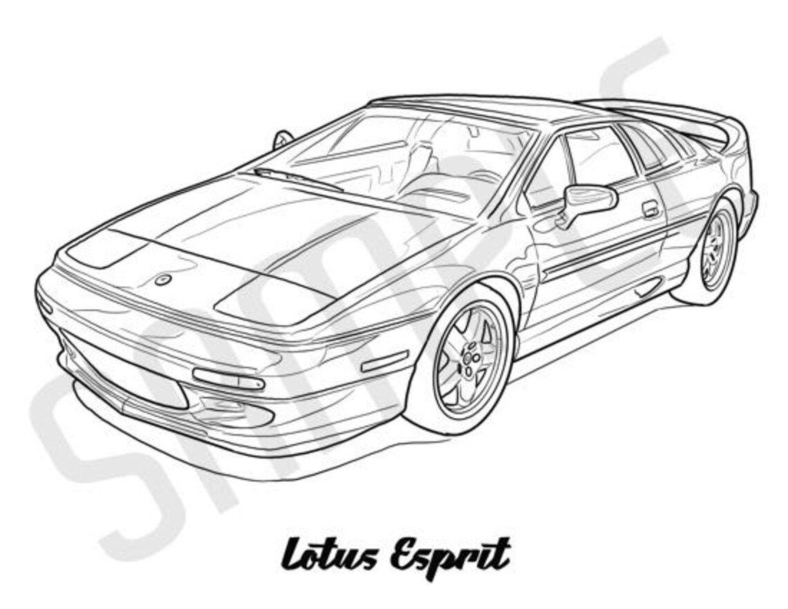 LOTUS ESPRIT Coolest Car Adult Coloring Page, Printable Coloring Pages ...