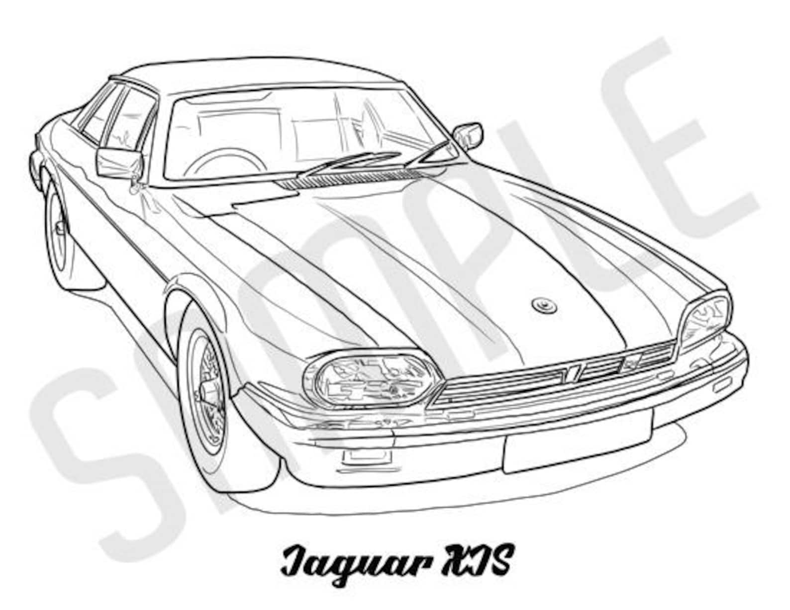 JAGUAR XJS Coolest Car Adult Coloring Page, Printable Coloring Pages ...