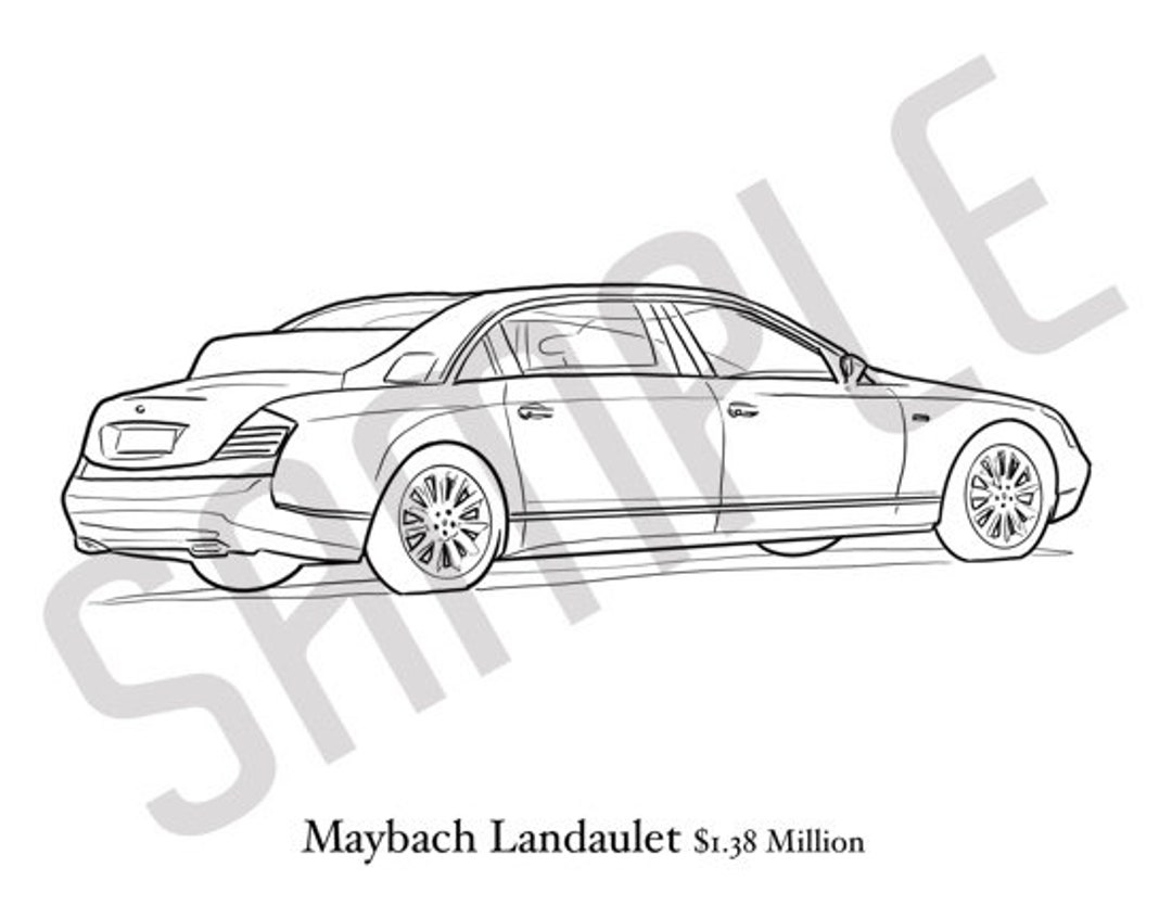 MAYBACH LANDAULET Adult Coloring Book, Printable Coloring Pages ...