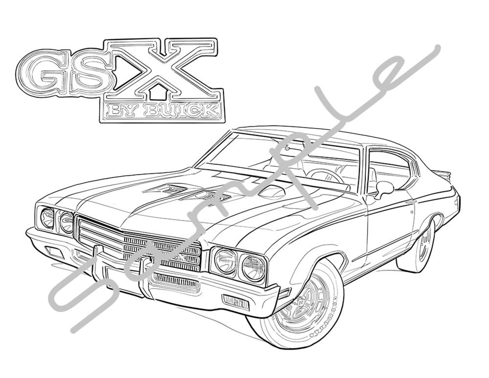 1971 BUICK SKYLARK GSX, Adult Coloring Page, Printable Coloring Page ...