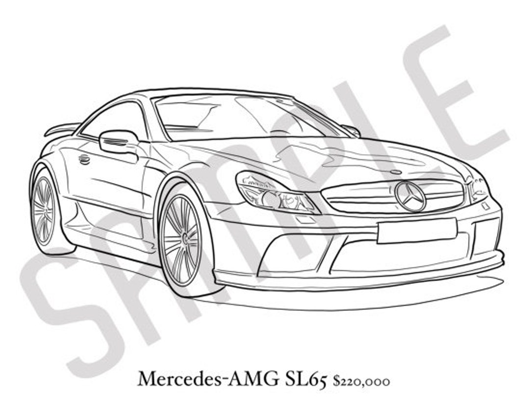 MERCEDES-AMG SL65 Adult Coloring Book, Printable Coloring Pages ...