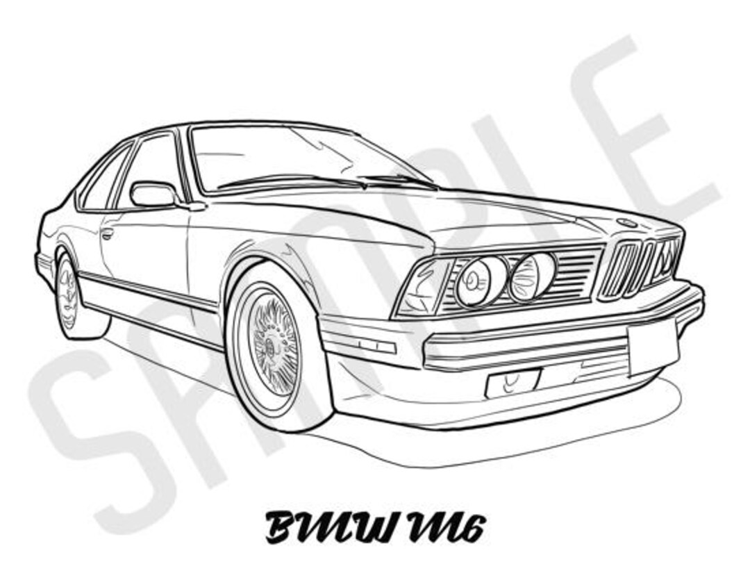 BMW M6 Adult Coloring Page, Printable Coloring Pages, Coloring Page ...