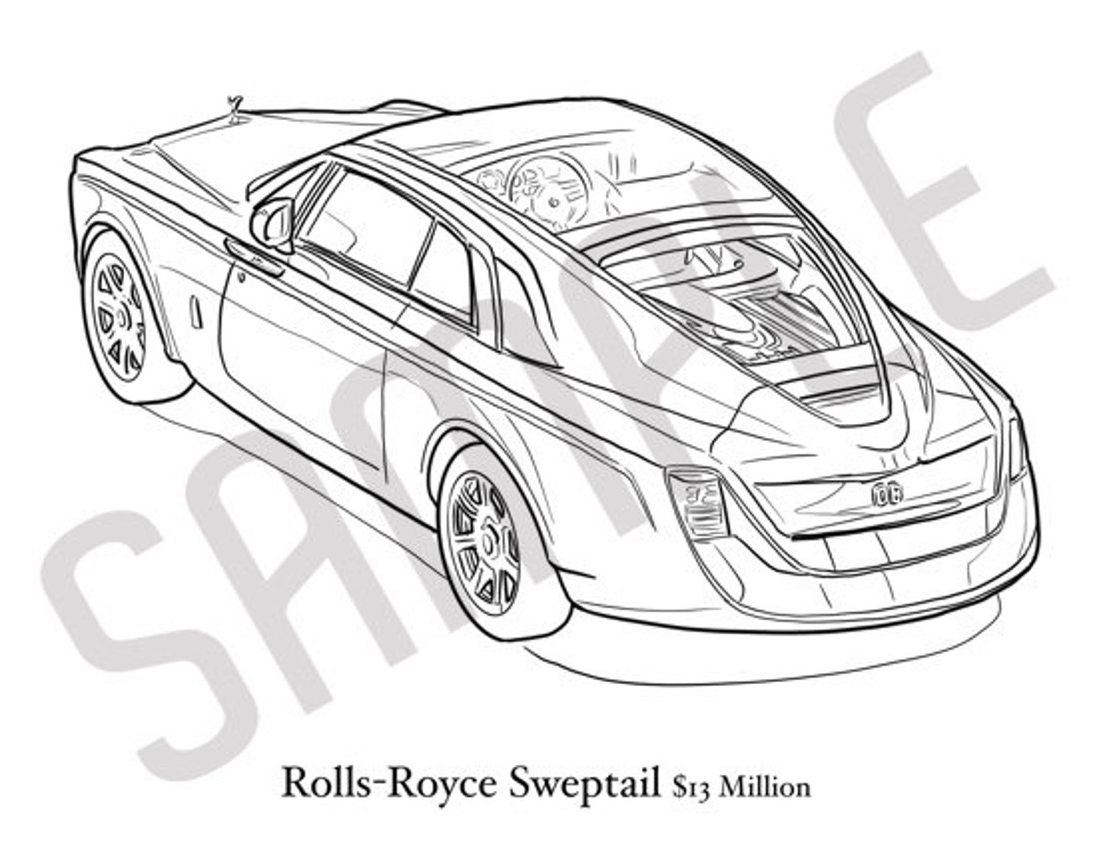 ROLLS-ROYCE SWEPTAIL Adult Coloring Book, Printable Coloring Pages ...
