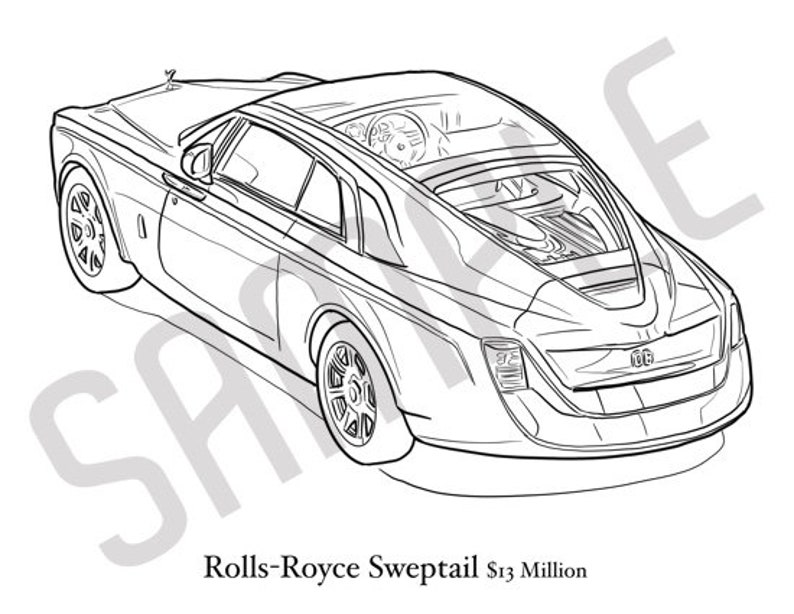 ROLLS-ROYCE SWEPTAIL Adult Coloring Book, Printable Coloring Pages ...