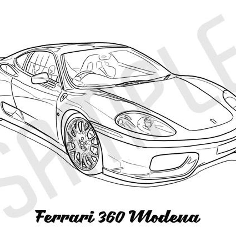 Ferrari Outline - Etsy UK