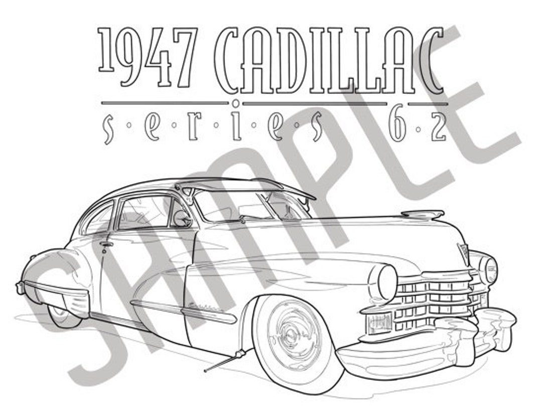 1947 CADILLAC SERIES 6.2 Adult Coloring Book, Printable Coloring Pages ...