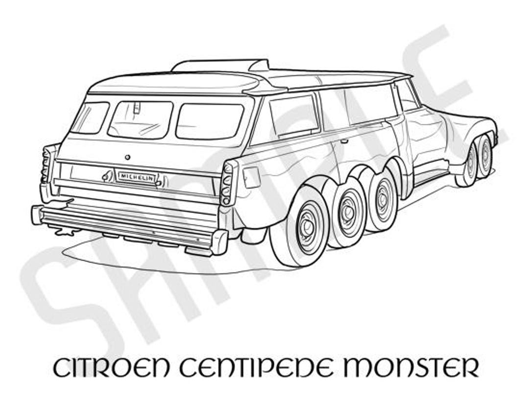 CITROEN CENTIPEDE Futuristic Oldie Adult Coloring Page, Printable ...