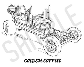MIDNIGHT CHOP TOP Rat Rod Adult Coloring Page, Printable Coloring Pages ...