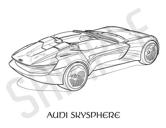 AUDI SKYSPHERE Concept Cars Adult Coloring Page, Printable Coloring ...