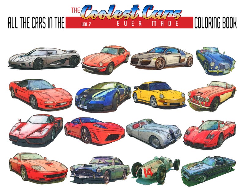 FERRARI ENZO Coolest Car Adult Coloring Page, Printable Coloring Pages ...