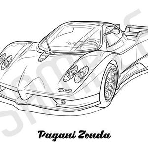 PAGANI ZONDA Coolest Car Adult Coloring Page, Printable Coloring Pages ...