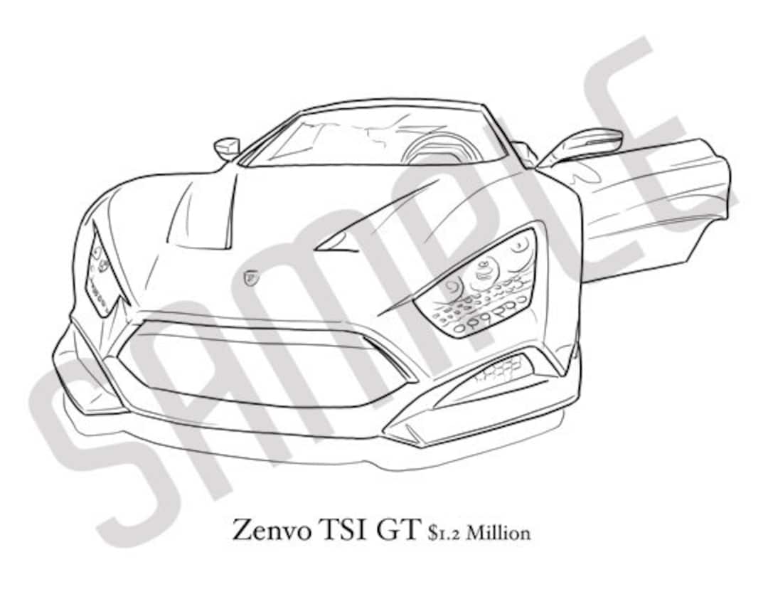 ZENVO TSI GT Adult Coloring Book, Printable Coloring Pages, Coloring ...