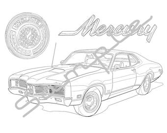 1971 AMC JAVELIN AMX Adult Coloring Page Printable Coloring