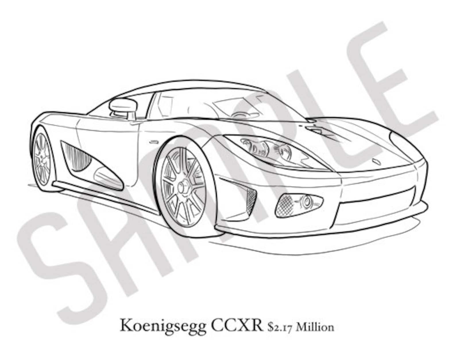 KOENIGSEGG CCXR Adult Coloring Book, Printable Coloring Pages, Coloring ...
