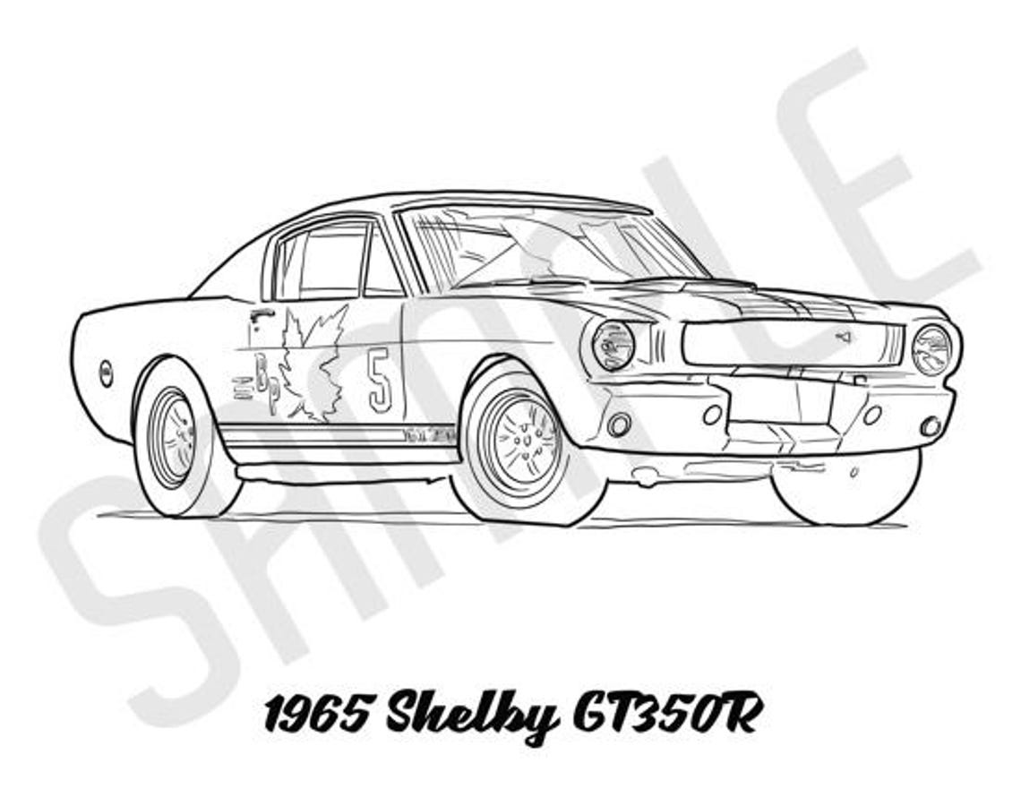1965 SHELBY GT350R Adult Coloring Page, Printable Coloring Pages ...