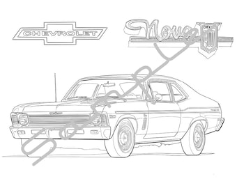1971 AMC JAVELIN AMX Adult Coloring Page Printable Coloring