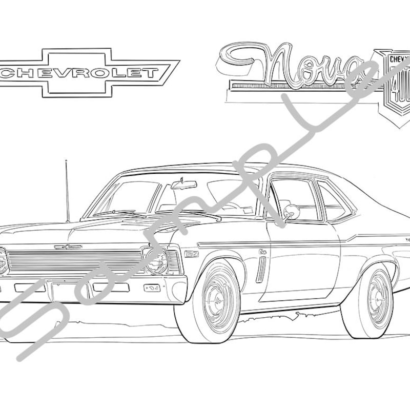 Chevy Nova Drawing - Etsy