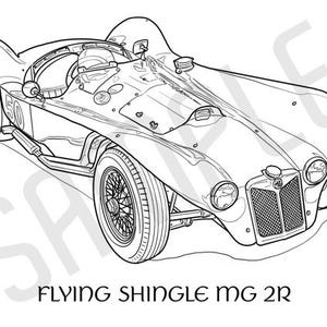FLYING SHINGLE MG 2R Swoopy Car Adult Coloring Page, Printable Coloring ...