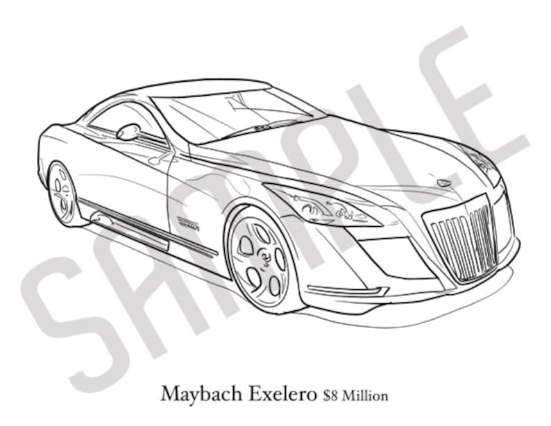 MAYBACH EXELERO Adult Coloring Book, Printable Coloring Pages, Coloring ...