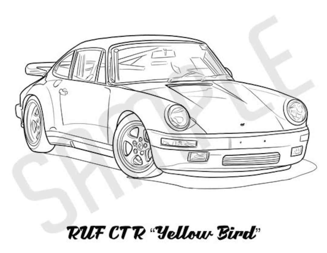 RUF CTR Yellow Bird Coolest Car Adult Coloring Page, Printable Coloring ...