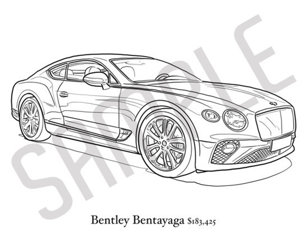 BENTLEY BENTAYAGA Adult Coloring Book, Printable Coloring Pages ...