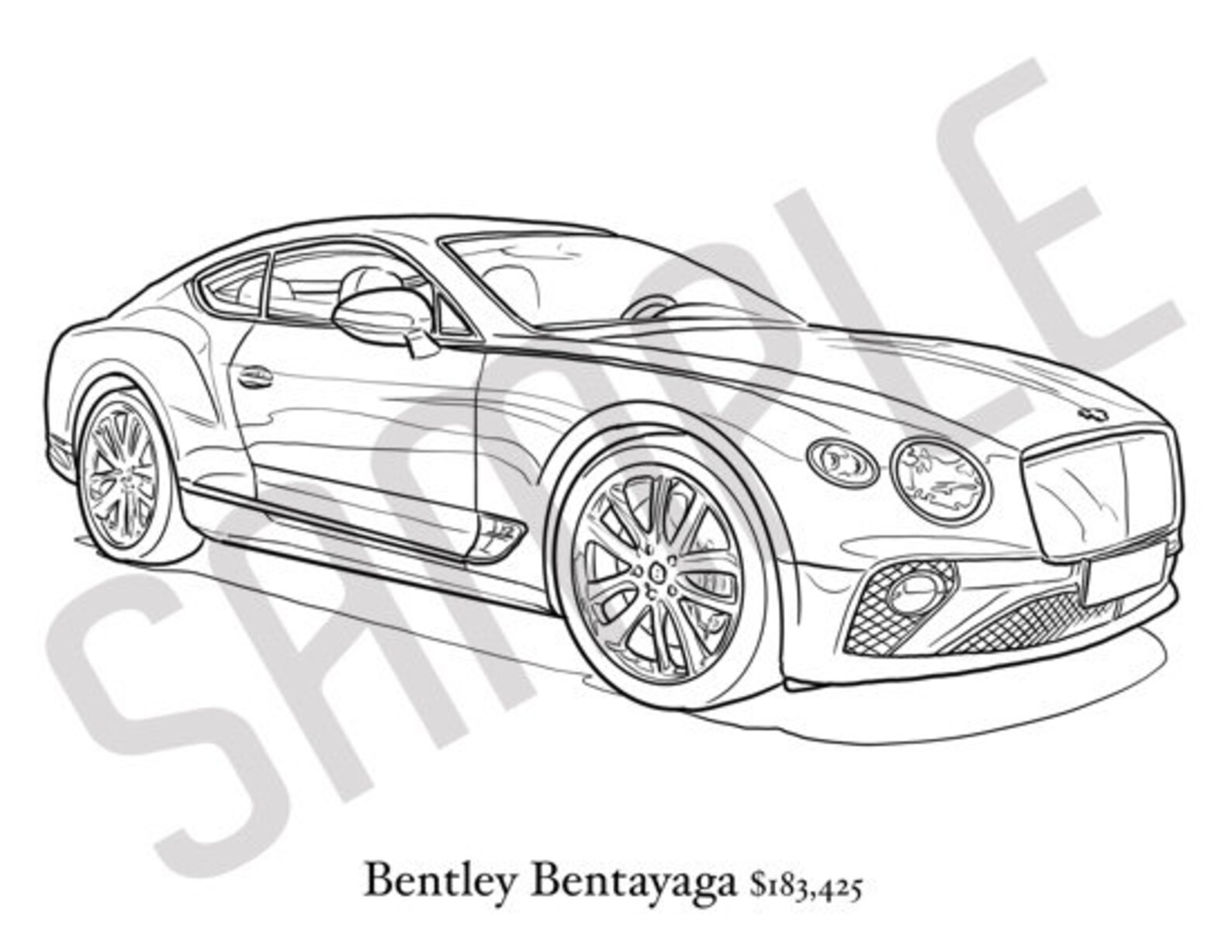 BENTLEY BENTAYAGA Adult Coloring Book, Printable Coloring Pages ...
