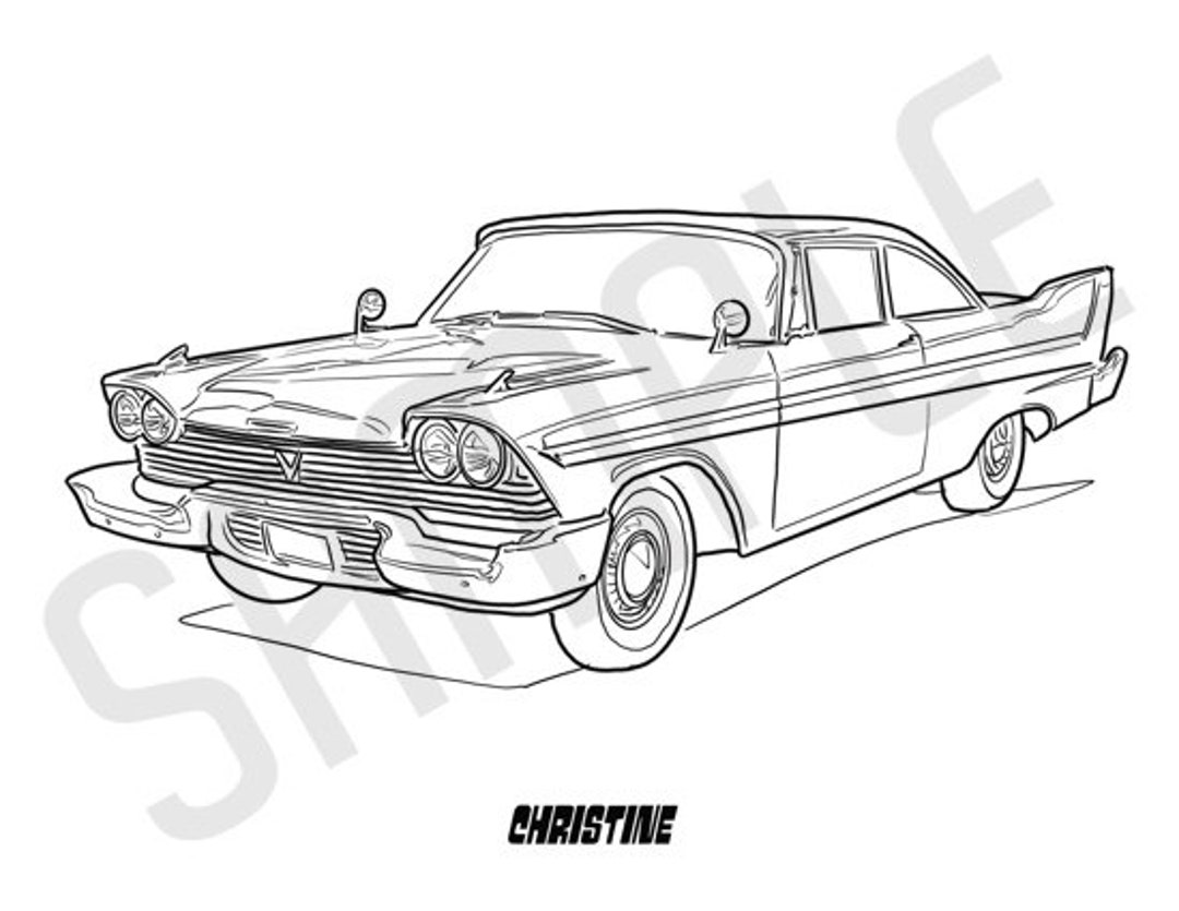 CHRISTINE MOVIE CAR, Adult Coloring Page, Printable Coloring Pages ...