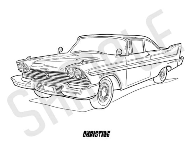 CHRISTINE MOVIE CAR, Adult Coloring Page, Printable Coloring Pages ...