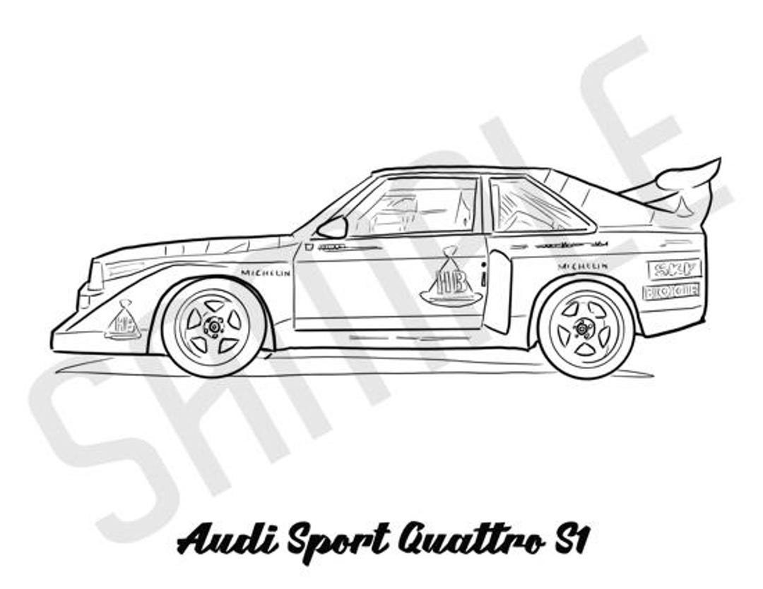 AUDI SPORT QUATTRO S1 Adult Coloring Page, Printable Coloring Pages ...