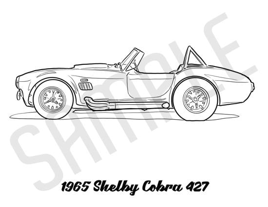 1965 COBRA 427 Adult Coloring Page, Printable Coloring Pages, Coloring ...