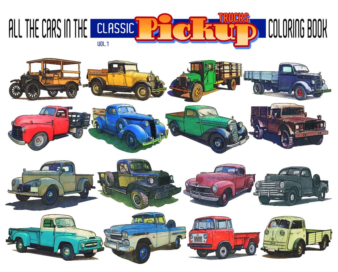1967 KAISER JEEP M715 Pickup Truck Adult Coloring Page, Printable ...