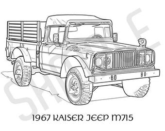 1968 DODGE POWER WAGON Pickup Truck Adult Coloring Page, Printable ...