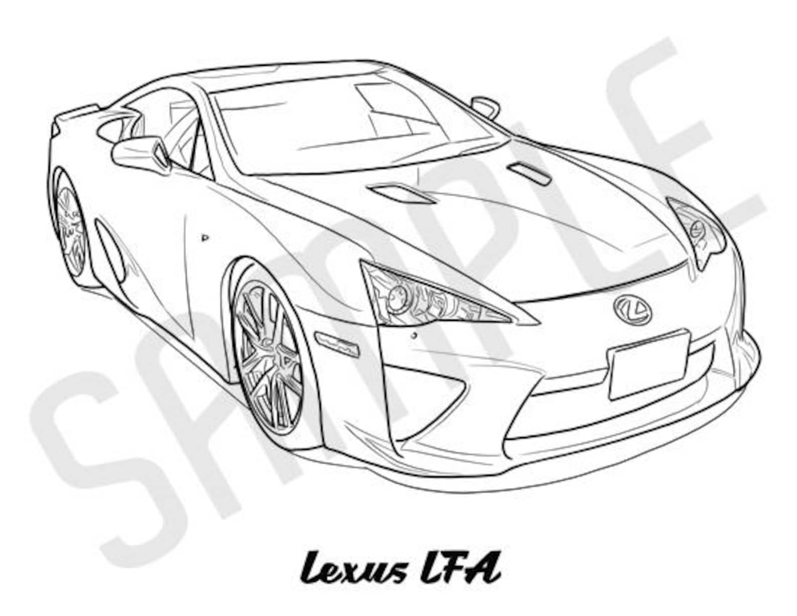 LEXUS LFA Coolest Car Adult Coloring Page, Printable Coloring Pages ...