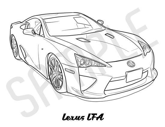 LEXUS LFA Coolest Car Adult Coloring Page, Printable Coloring Pages ...